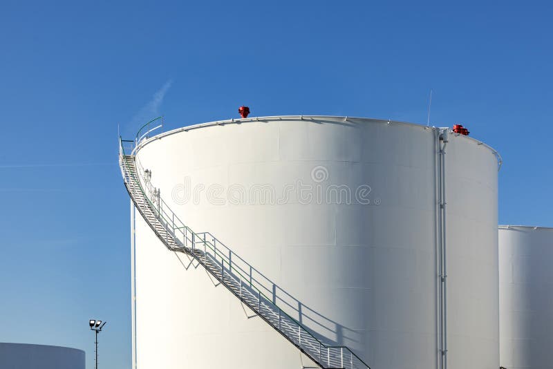 Many huge white silos stock image. Image of staircase - 91408731