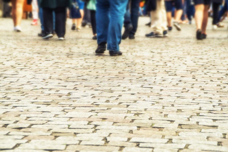 Many Human Legs are on the Road Stock Photo - Image of blur, mobile ...