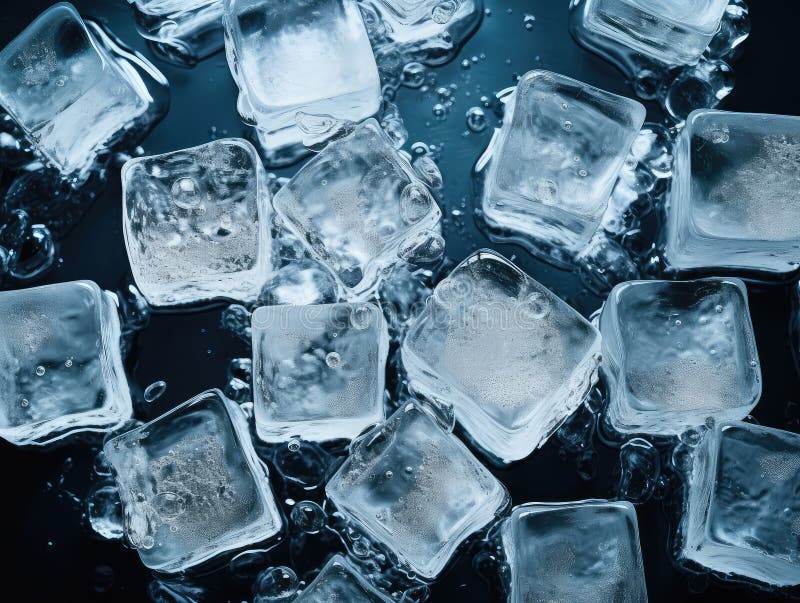Many Ice Cubes Melting: Cool Refreshment in Summer Drinks Close-up ...