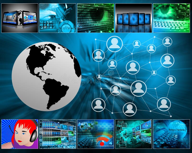 Computer Theme Collage Stock Illustrations – 78 Computer Theme Collage ...