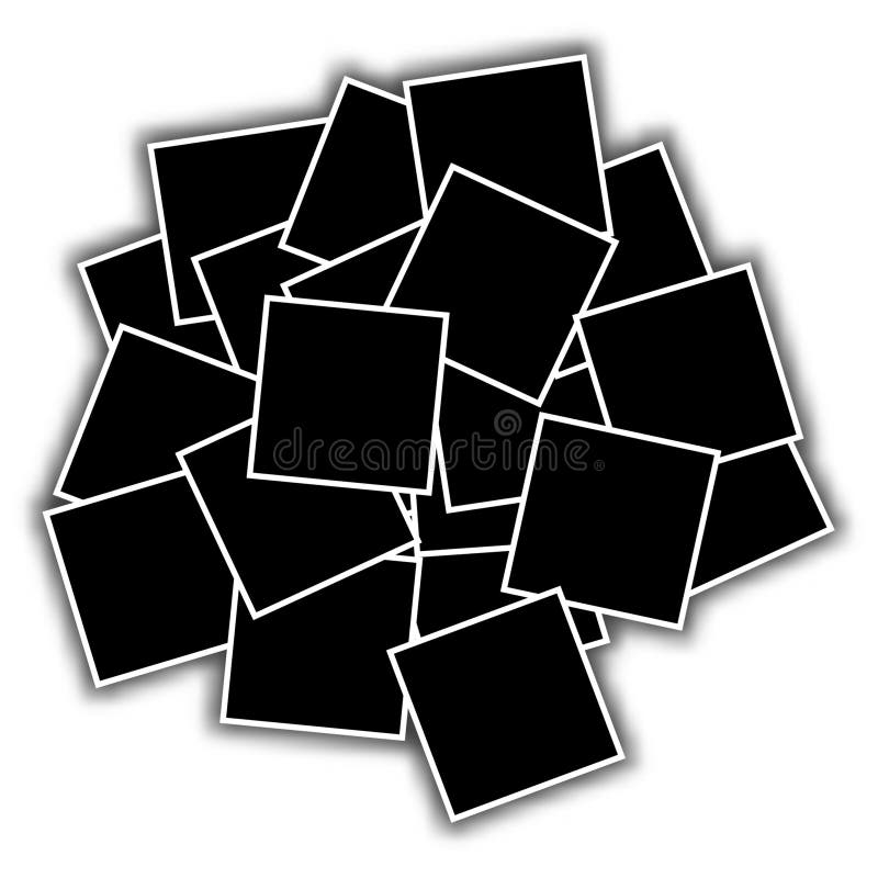 Many Instant Photos Isolated on a White Background Stock Illustration ...
