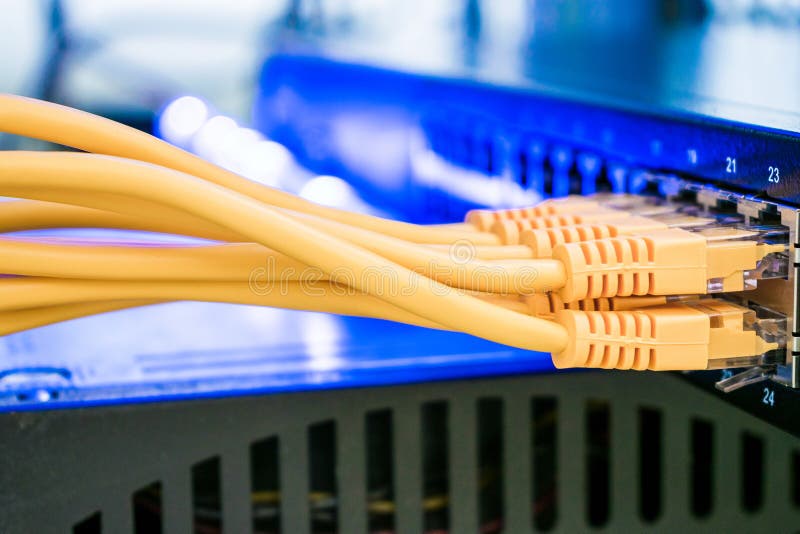 Many Internet Wires Connect To the Network Switch in the Server Room ...