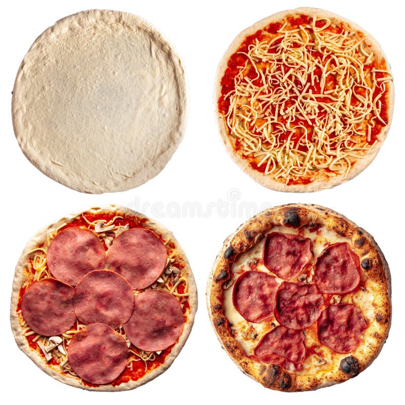 Isolated Assorted of Pizzas Collage Menu Design Stock Image - Image of ...