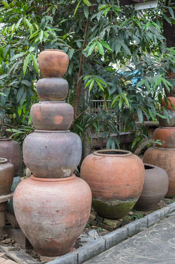 Many jars stock photo. Image of ceramic, garden, color - 41500230