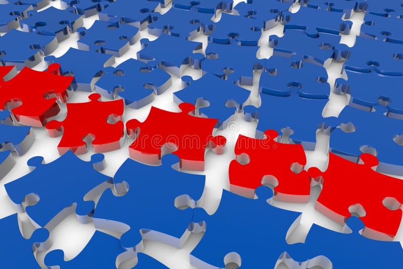 Many jigsaw puzzle pieces stock illustration. Illustration of network ...