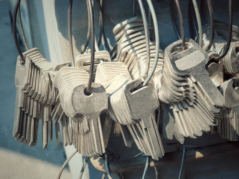 Many key chains stock photo. Image of sale, cutting - 161410994