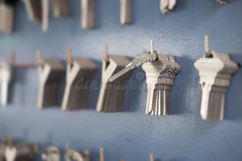 Many Keys Hanging on Wall Prepare To Make Key Copy Stock Image - Image ...
