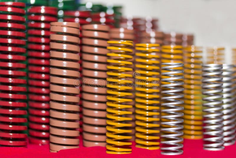 Colorful of Flexibility Metal Coil Spring for Industrial on Table Stock ...