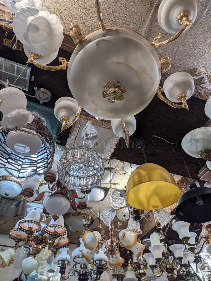 Many Lamp on the Ceiling. Good for Background and Illustrations Stock ...