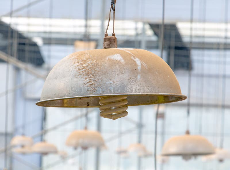 Many Lamps Hang from the Ceiling in the Hall. Stock Photo - Image of ...