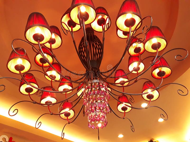Many Lamps Hang the Ceiling. Stock Image - Image of illumination ...