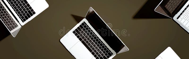 Many Laptop Computers with Shadow Stock Image - Image of pattern ...