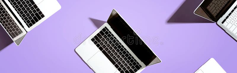 Many Laptop Computers with Shadow Stock Image - Image of computer ...