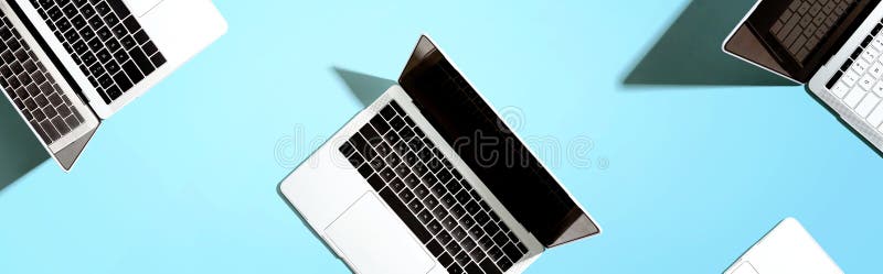Many Laptop Computers with Shadow Stock Image - Image of pattern ...