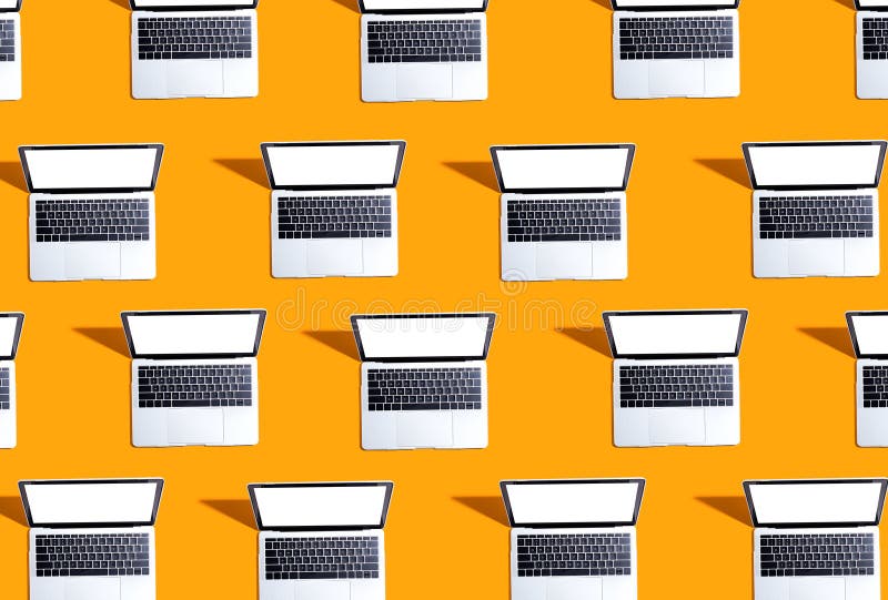 Many Laptop Computers with Shadow Stock Image - Image of financial ...