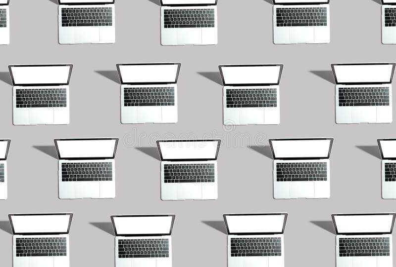 Many Laptop Computers with Shadow Stock Photo - Image of pattern ...