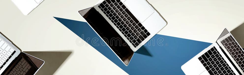 Many Laptop Computers with Shadow Stock Photo - Image of shadow ...