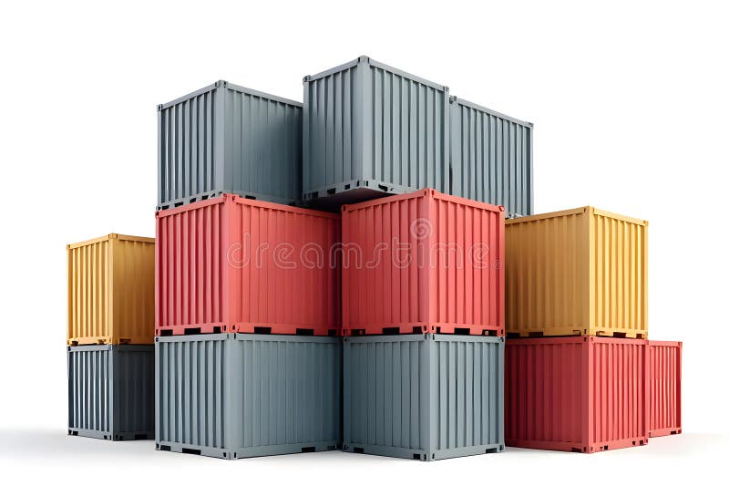 Many Large Stacked Containers that Need To Be Transported Stock Photo ...