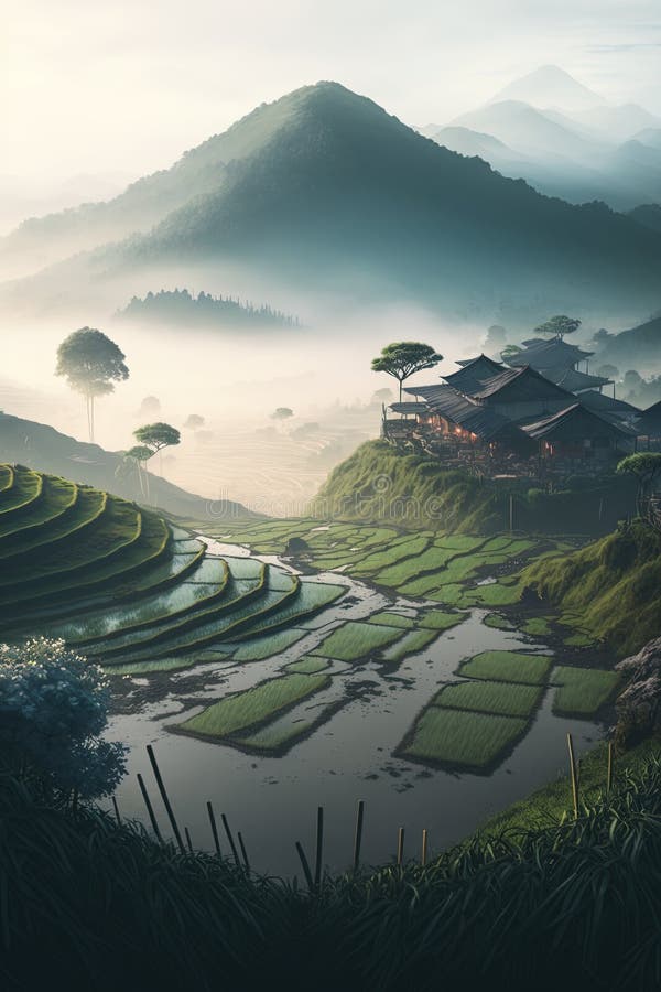 Many Layers of Mountains, Shrouded in the Morning Mist, the Ground is ... Many Layers of Mountains, Shrouded in the Morning Mist, the Ground is ...