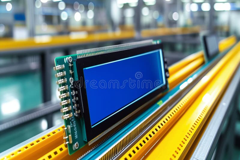 Many LCD Displays on a Table, with Microcircuits and Microchips and ...