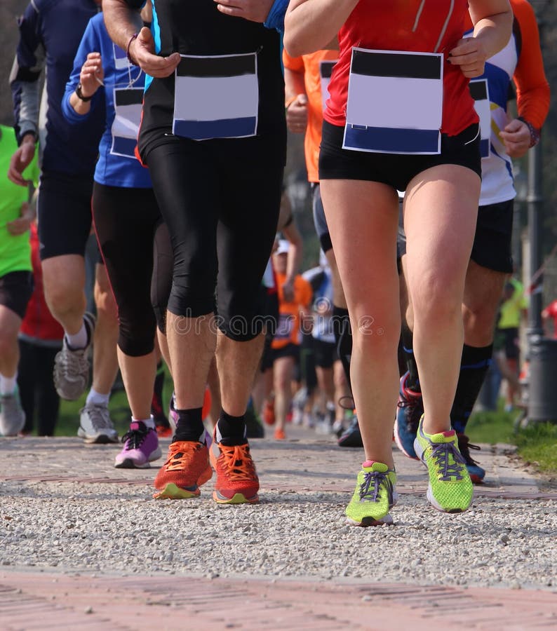 Many Legs of Runners during the Foot Race in the City Stock Image ...