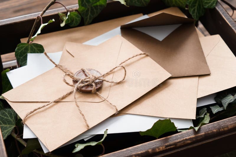 Many Letters in Box, Closeup Stock Image - Image of postage, mailing ...