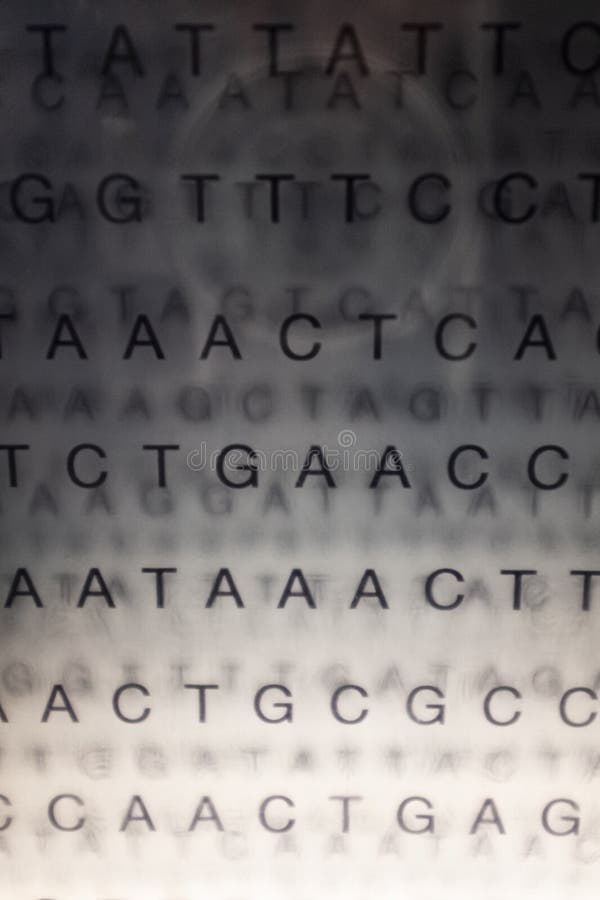 Many Letters Code DNA on a Translucent Written Surface Abstract Scene ...