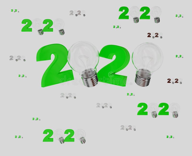 Many Light Bulb 2020 Designs with Lots of Bulbs Stock Illustration ...