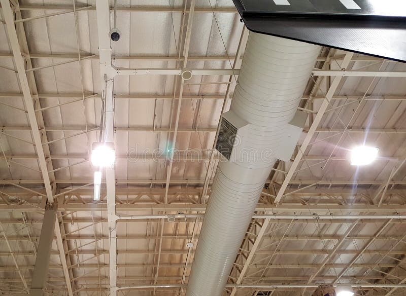 Light on Roof Inside the Big Hall Stock Image - Image of lamp, metal ...