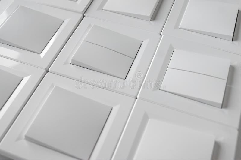 Many Light Switch, a Plastic Mechanical Switch of White Color Stock ...