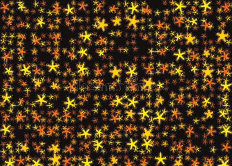 Many Light Yellow Flying Stars on a Blue Backgrounds Stock Illustration ...