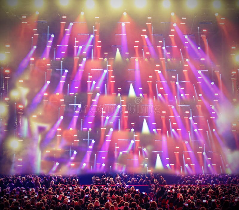 Lights of Performance Stage at Live Concert Stock Image - Image of show ...