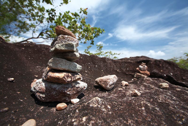 Many Little Stone on Big Stone Stock Image - Image of outdoor, rocky ...