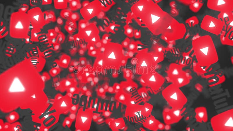 Many Logos of YOUTUBE. Editorial 3D Rendering Editorial Image ...