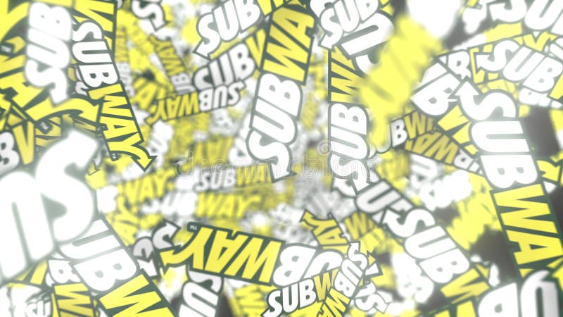 Many Logos of SUBWAY. Editorial 3D Rendering Background Editorial Image ...