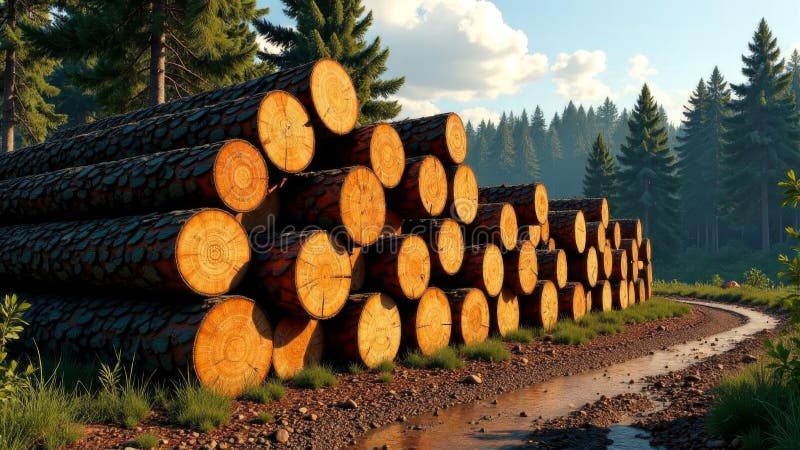 Many Logs Stacked Top Each Other Close Up Stock Photos - Free & Royalty ...