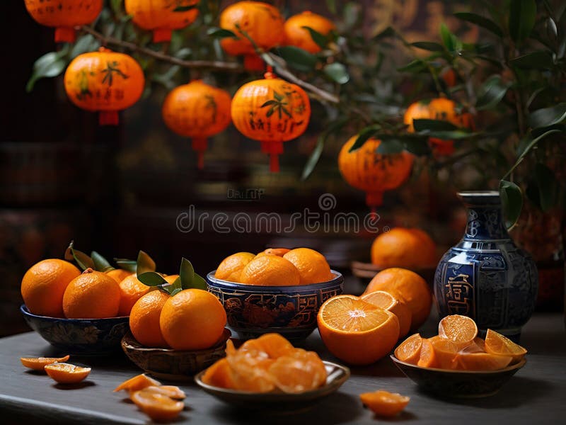 Many Mandarin Oranges are Seen during Chinese New Year Stock ...