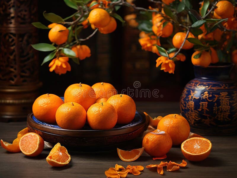 Many Mandarin Oranges are Seen during Chinese New Year Stock ...