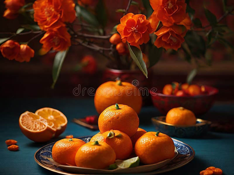 Many Mandarin Oranges are Seen during Chinese New Year Stock ...