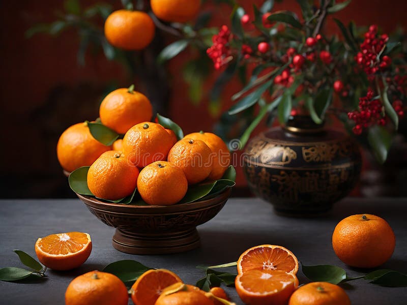Many Mandarin Oranges are Seen during Chinese New Year Stock ...