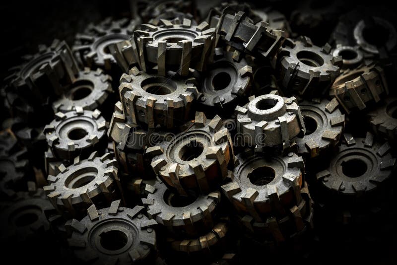 Three metal cog gears stock image. Image of mechanism - 45123573