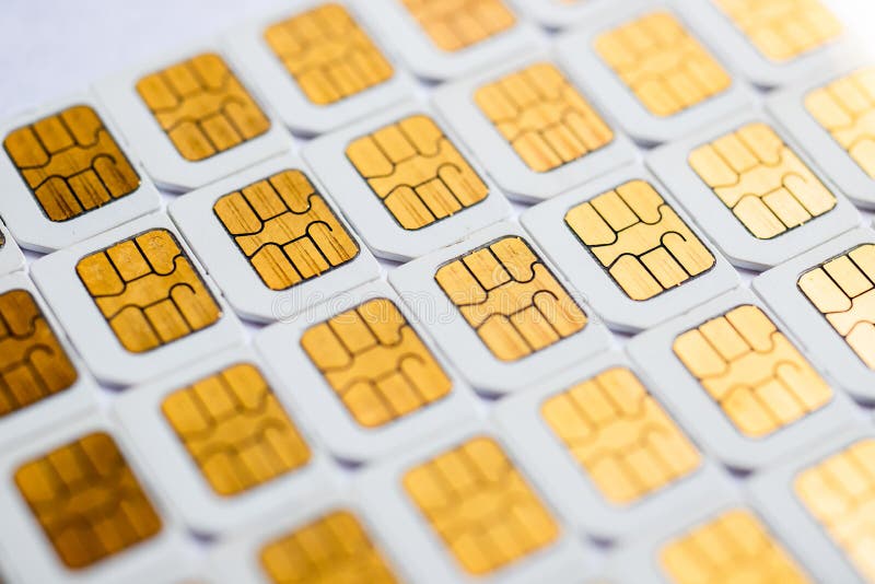 Many Micro SIM 3G for Mobile Over on White Background Stock Image ...