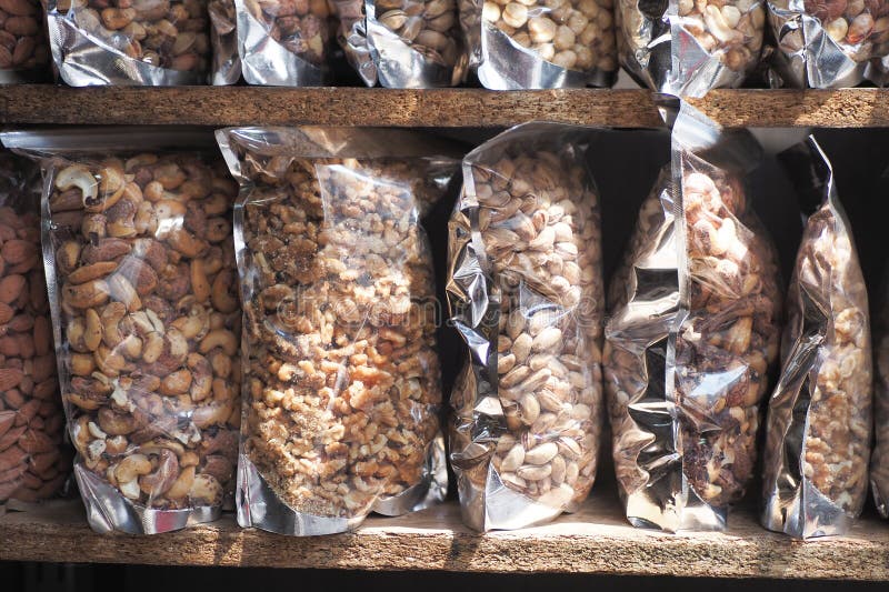Many Mixed Nuts Plastic Packet Shelf Stock Photos - Free & Royalty-Free ...