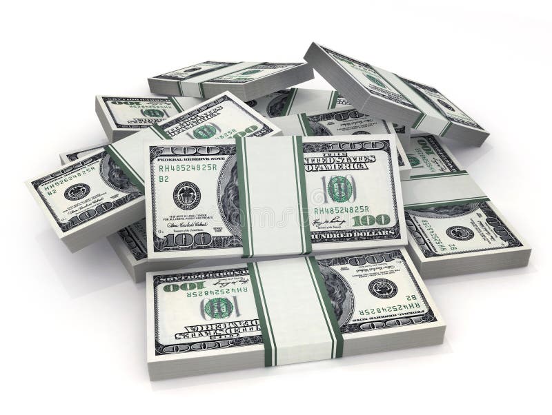Many Money on a White Background Stock Illustration - Illustration of ...
