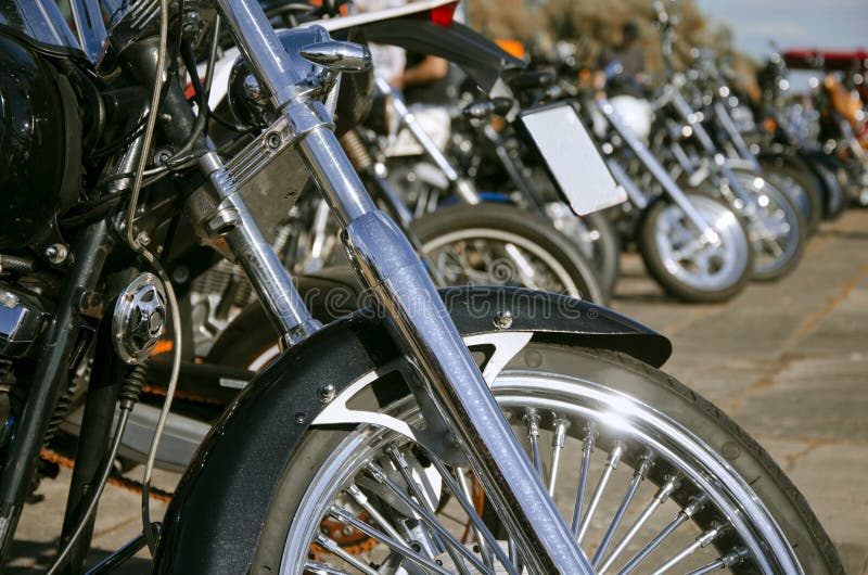 Motorcycles Lined Up at Street Vibrations Stock Photo - Image of ...