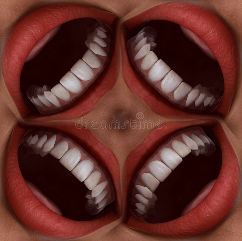 Many Mouths Seamless Tile Pattern Background 3 Stock Image - Image of ...