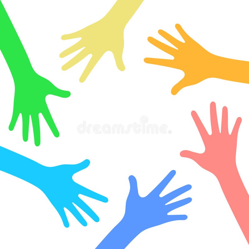 Raised Multi Colored Hands Stock Illustrations – 63 Raised Multi ...