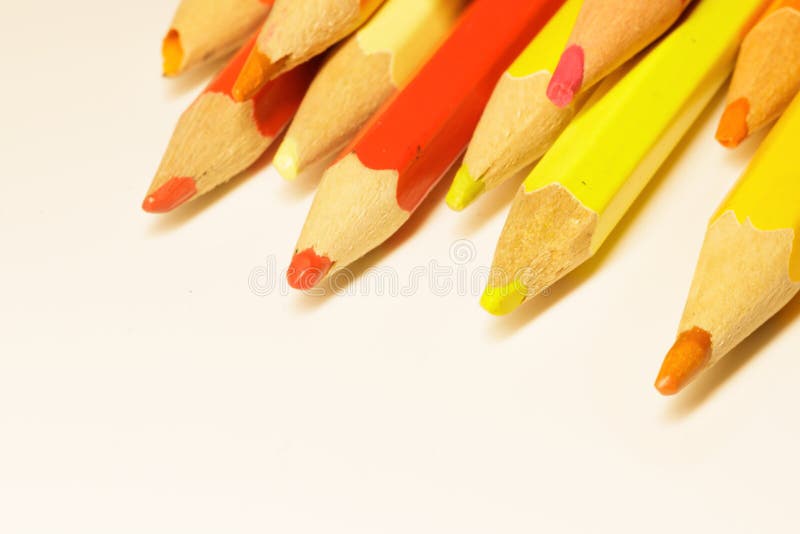 Many Multi-colored Pencils for Art Drawing. Close-up Stock Photo ...