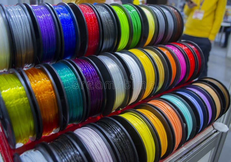 Many Multi-colored Spools Coils of Thread of Filament for Printing 3d ...