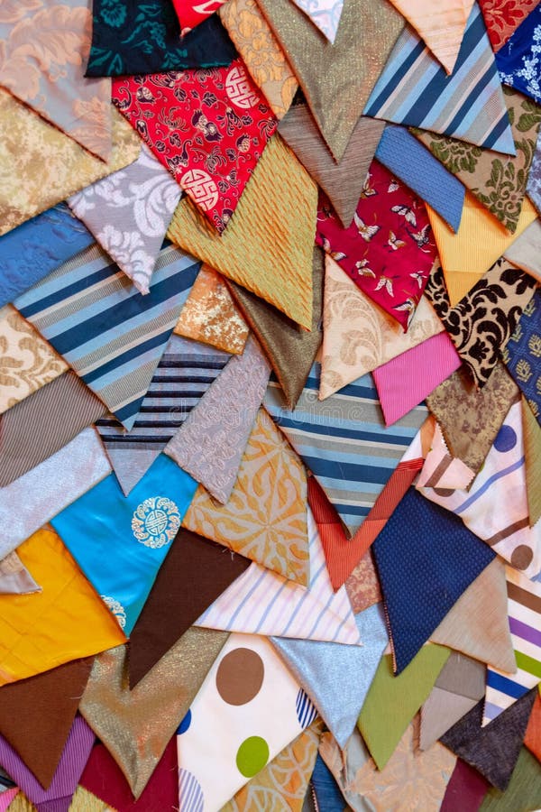 Many Multicolored Tie Fragments Create an Interesting Texture Stock ...